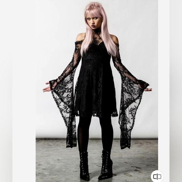 Killstar | Dresses | Killstar To Dust Gothic Witch Vampire Lace Dress ...